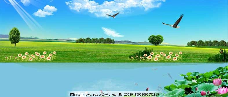 荷花池图片_其他_自然风景-图行天下素材网